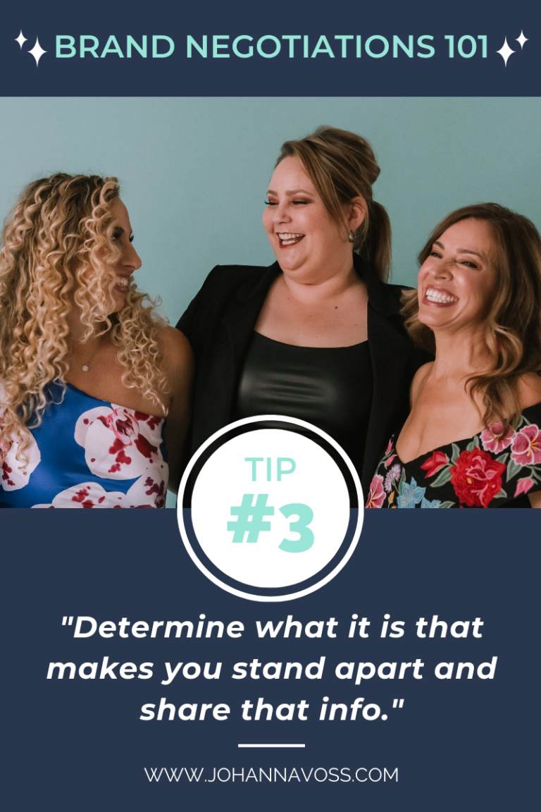 How to negotiate with a brand - johanna b. voss Agency